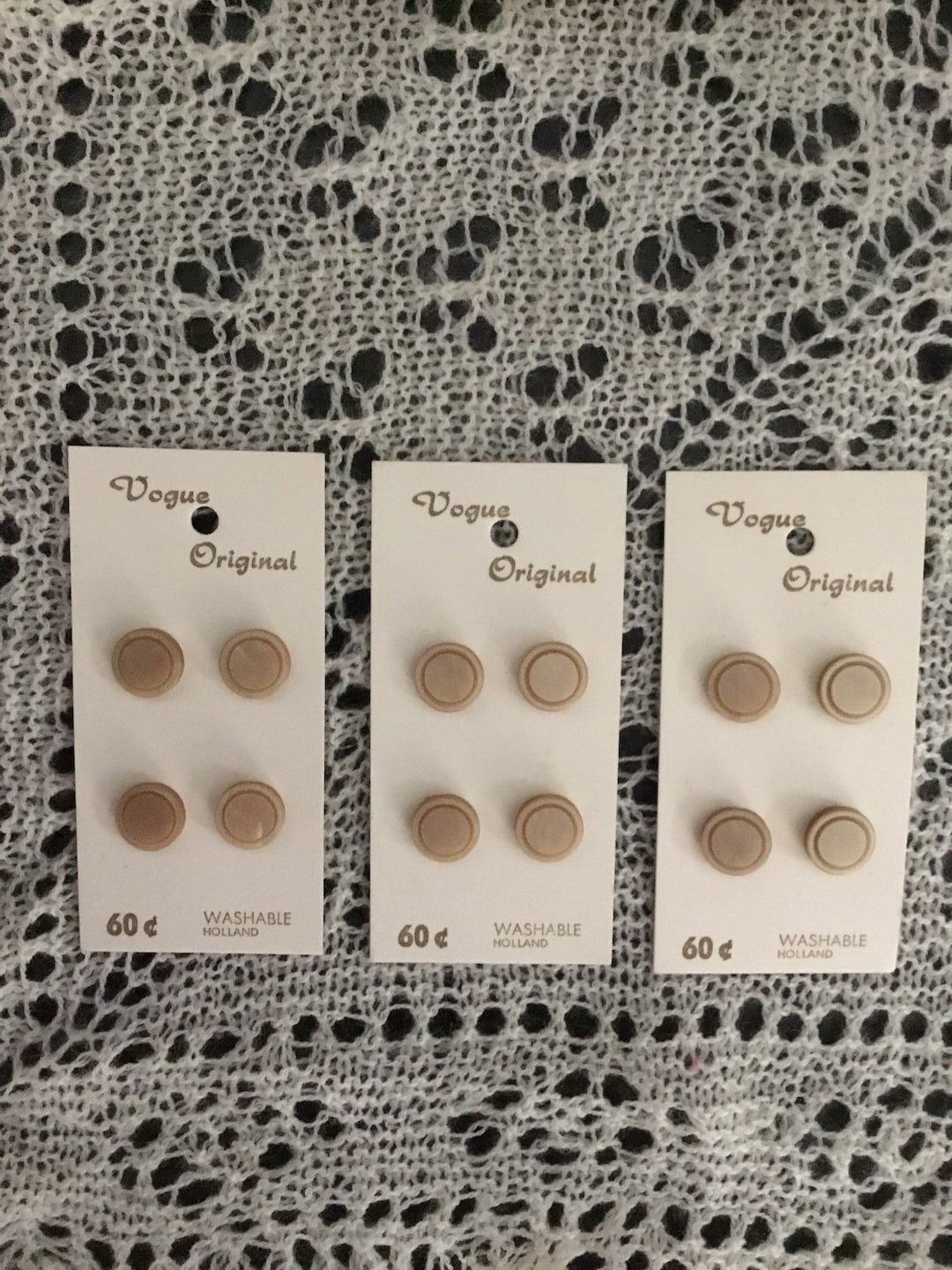 Vintage Vogue Original Buttons, Pearl Tan - Etsy
