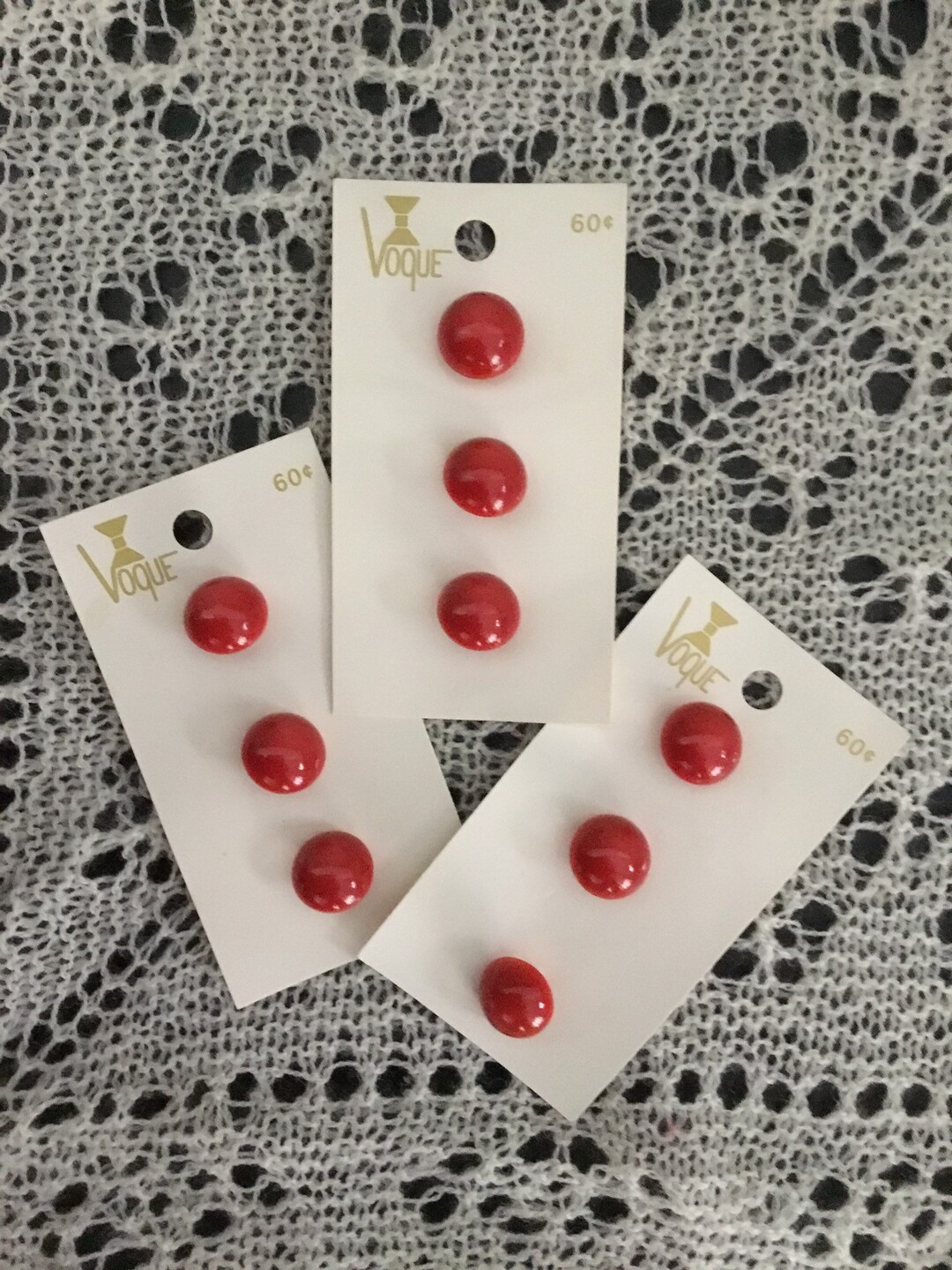 Vintage Vogue Buttons, Rustic Red - Etsy