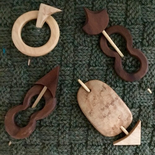 Custom Wooden Shawl Pin Animals Girl Gifteco Friendly - Etsy