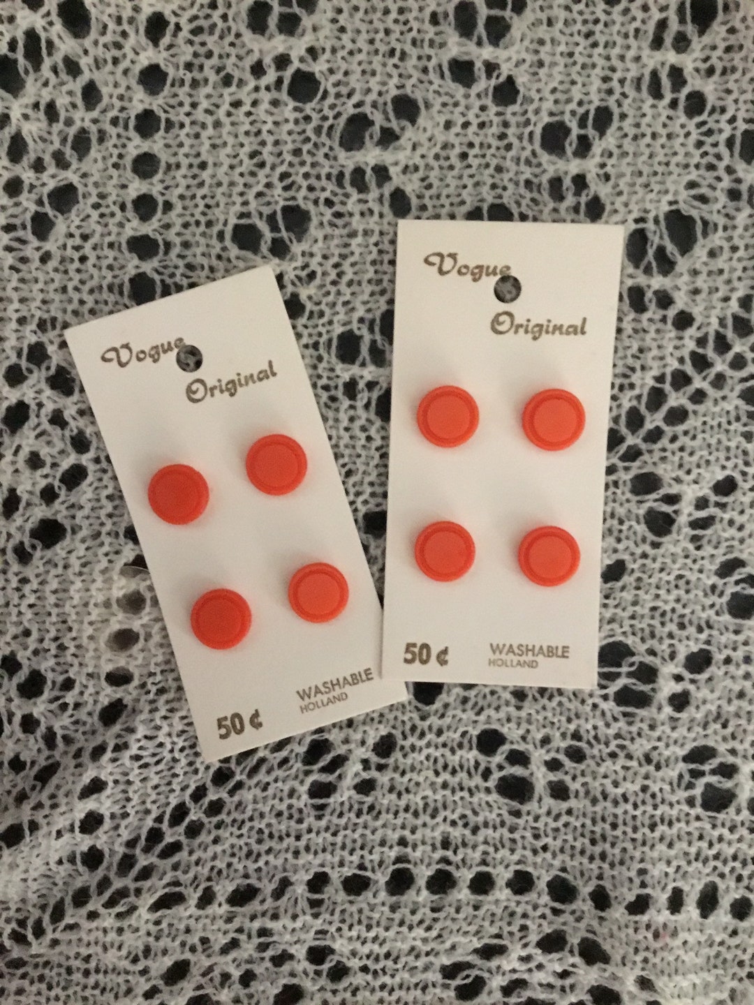 Vintage Vogue Original Buttons Tango Orange - Etsy UK