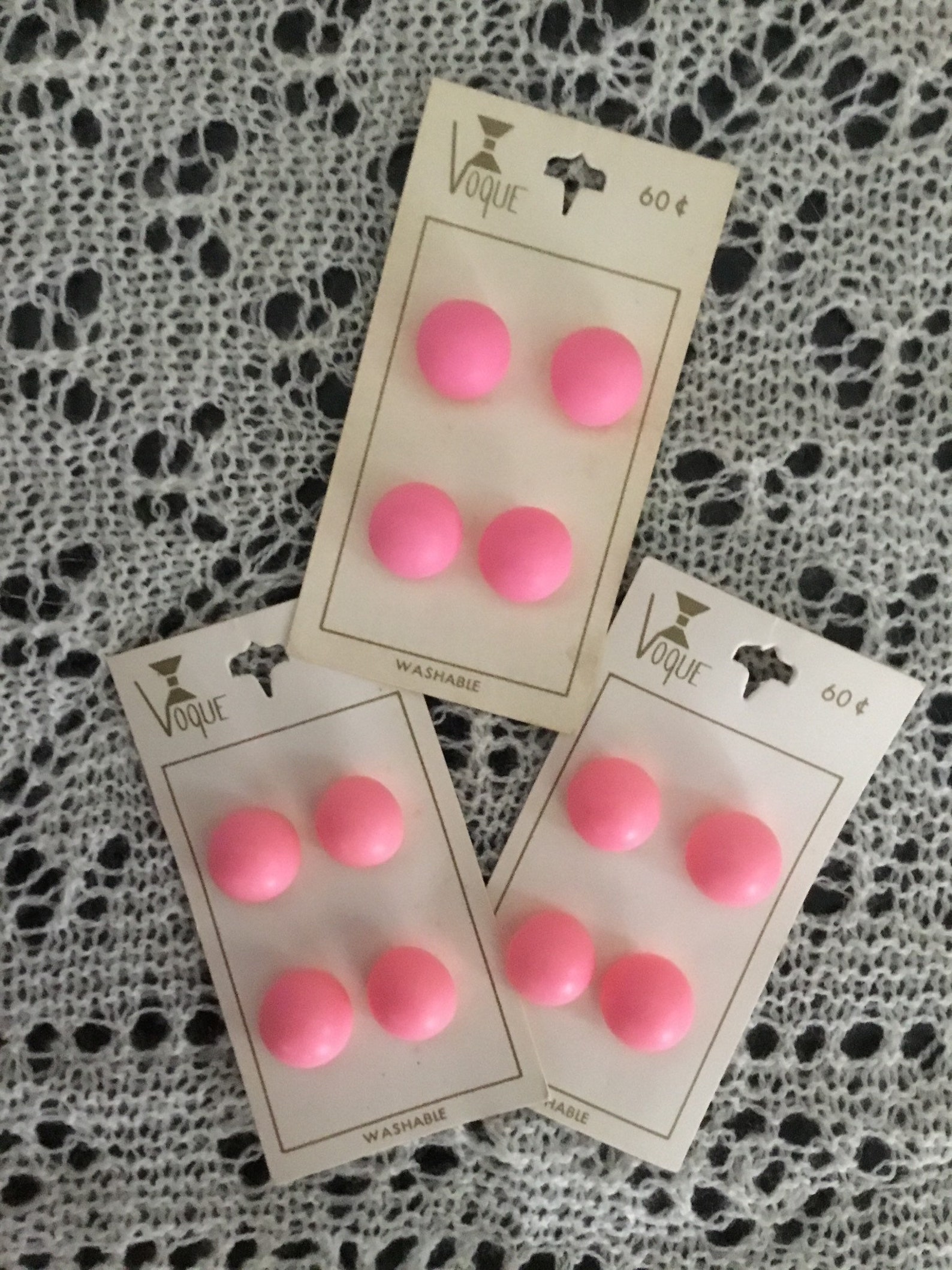 Vintage Vogue Buttons, Baby Pink - Etsy