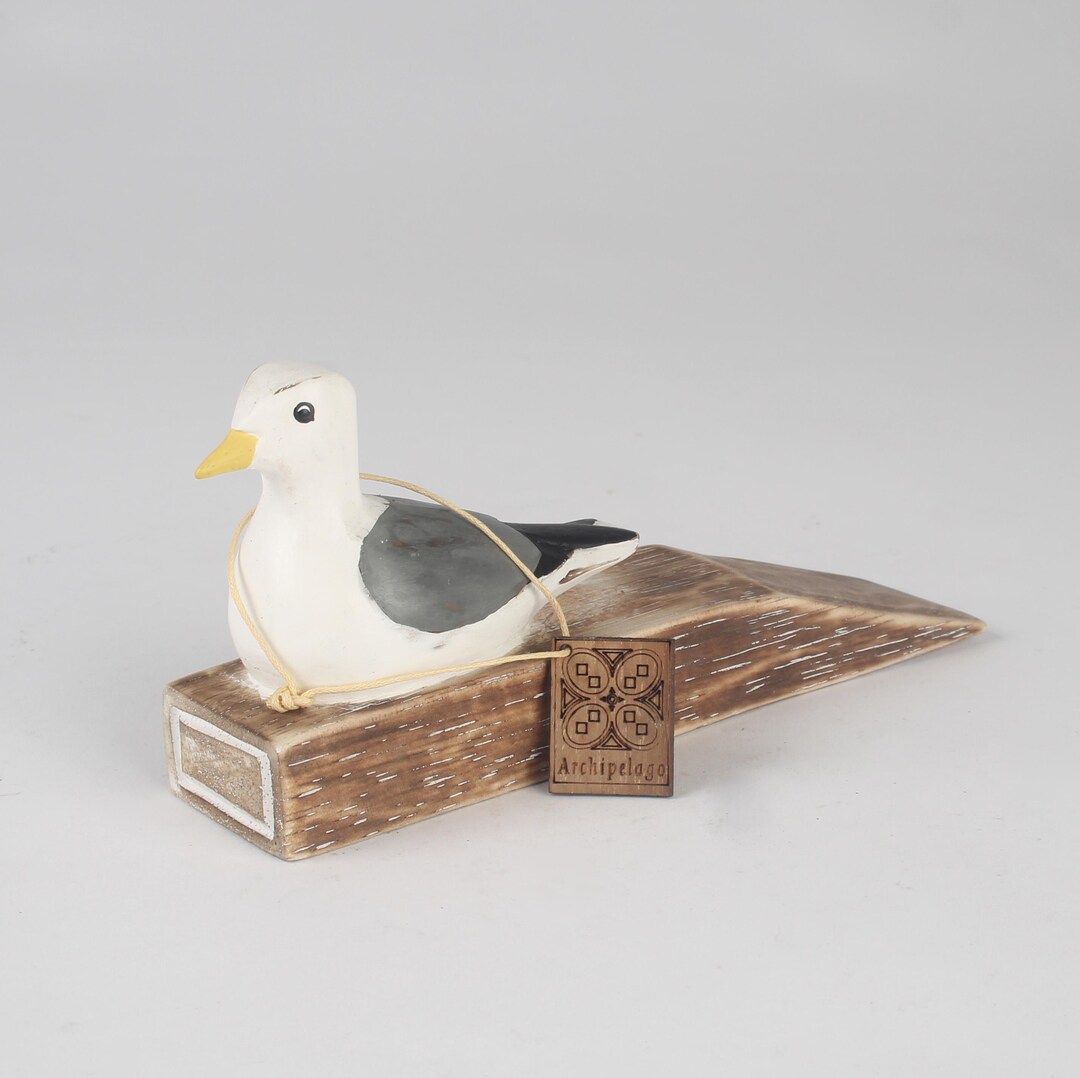 Hand Carved Wooden Seagull Doorstop - by Archipelago - Etsy