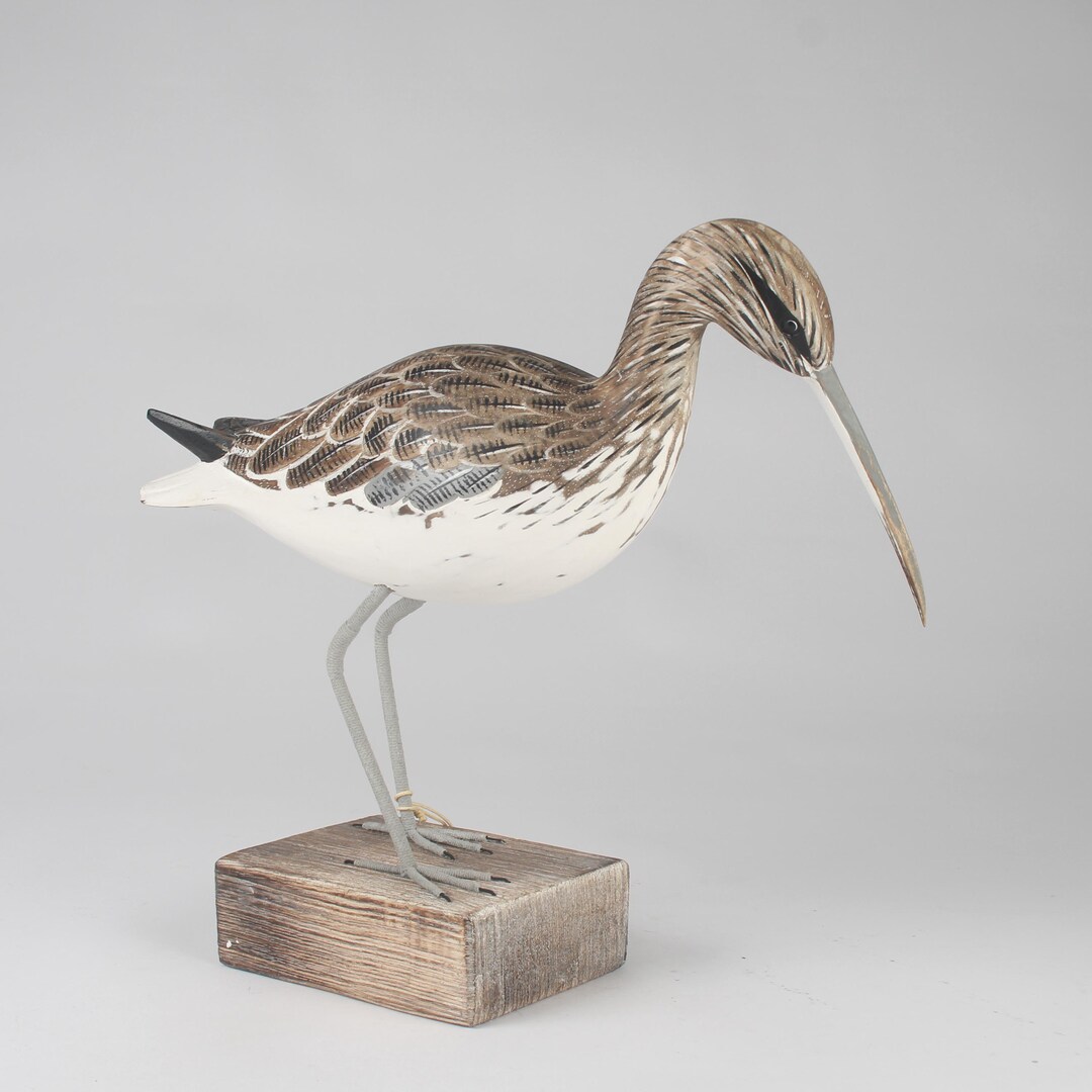 Hand Carved Wooden Walking Curlew - by Archipelago - Etsy