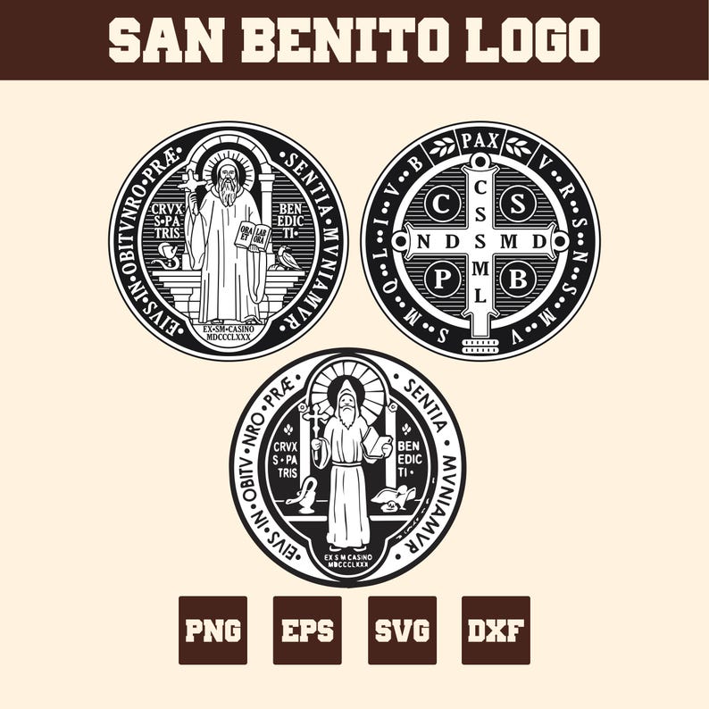 San Benito Logo Svg Png Eps Dxf | Saint Benedict Medal Vector for ...