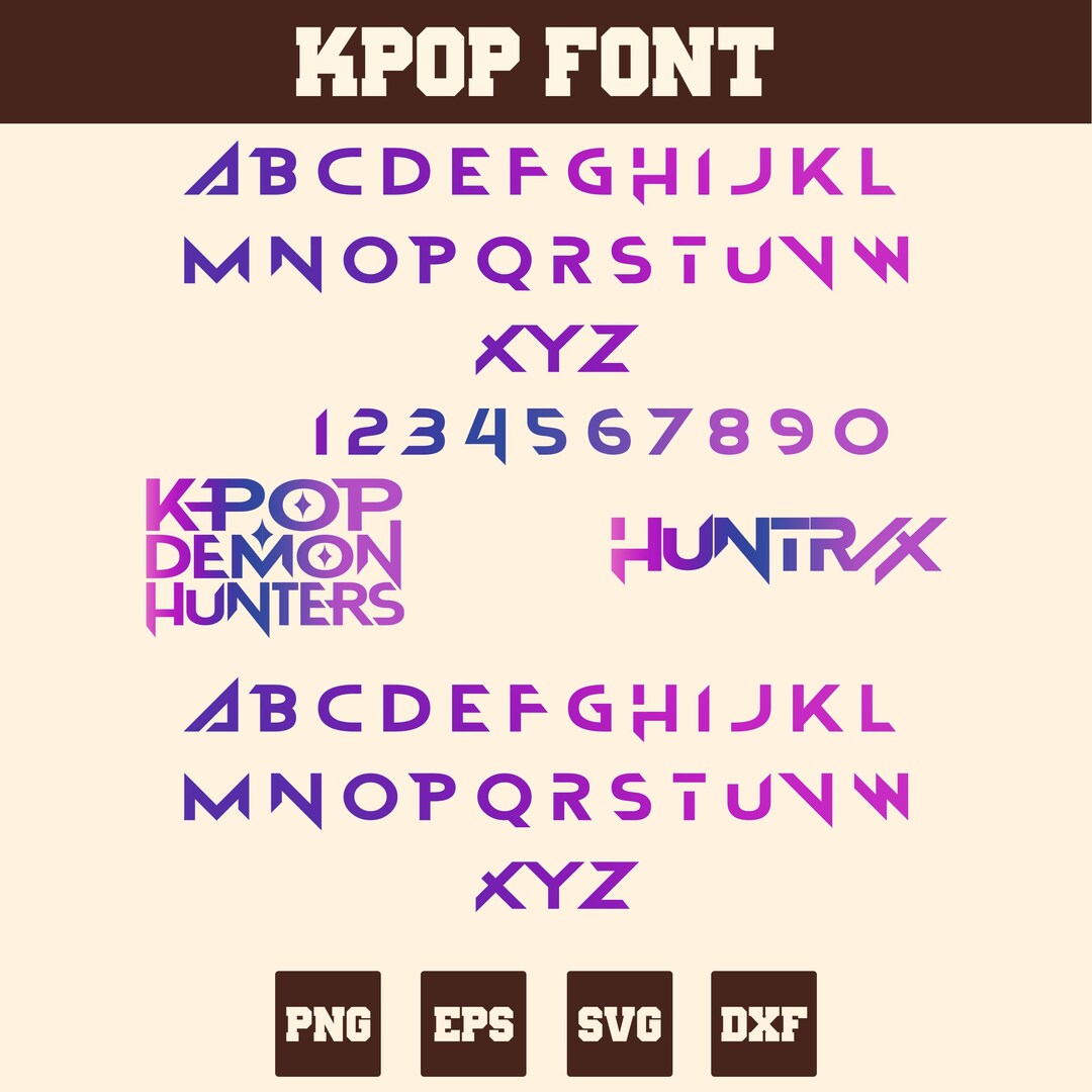 Kpop Font SVG Alphabet, Custom Lettering (digital Download) - Etsy
