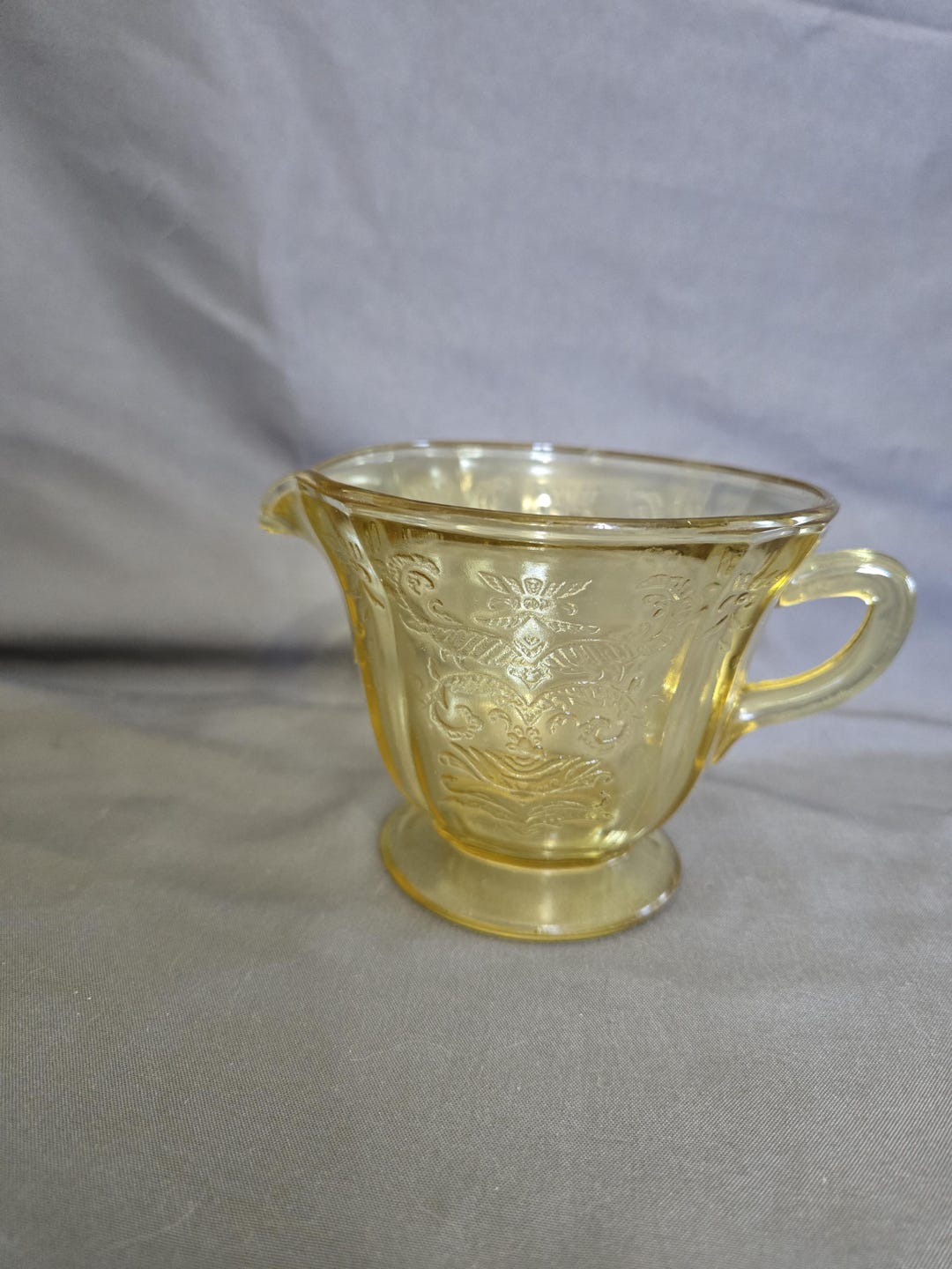 Vintage Yellow Depression Creamer - Etsy