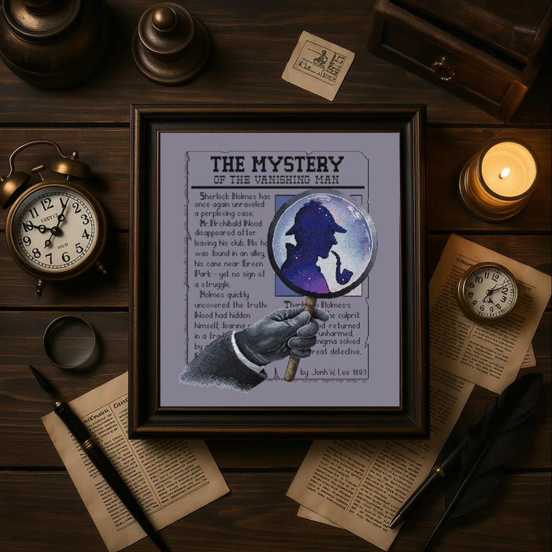 Detective Cross Stitch Pattern – Mystery, Sleuth, DIY Embroidery PDF - Etsy