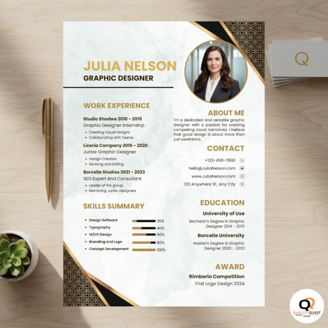 Resume Templates Professional | Editable CV Template, Cover Letter ...