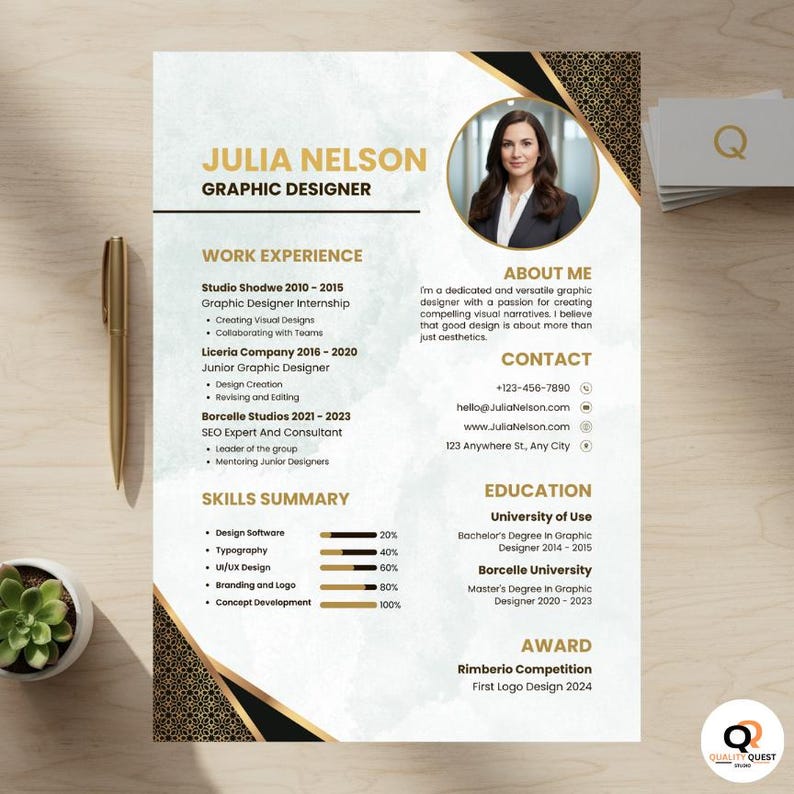 Resume Templates Professional | Editable CV Template, Cover Letter ...