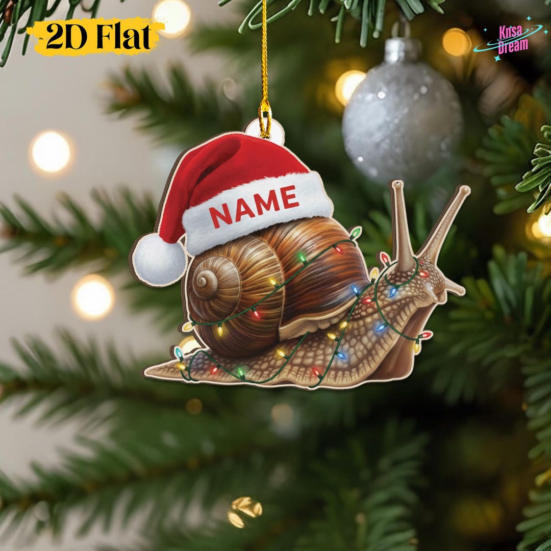 Personalized Snail Christmas Ornament, Custom Name Garden Lover Holiday ...