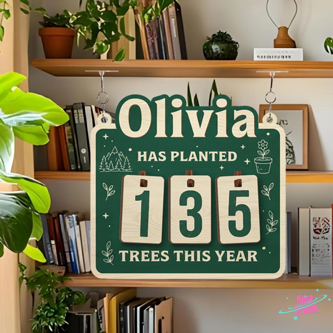 Personalized Trees Planted Tracker, Custom Name Sign, Eco Friendly Gift ...