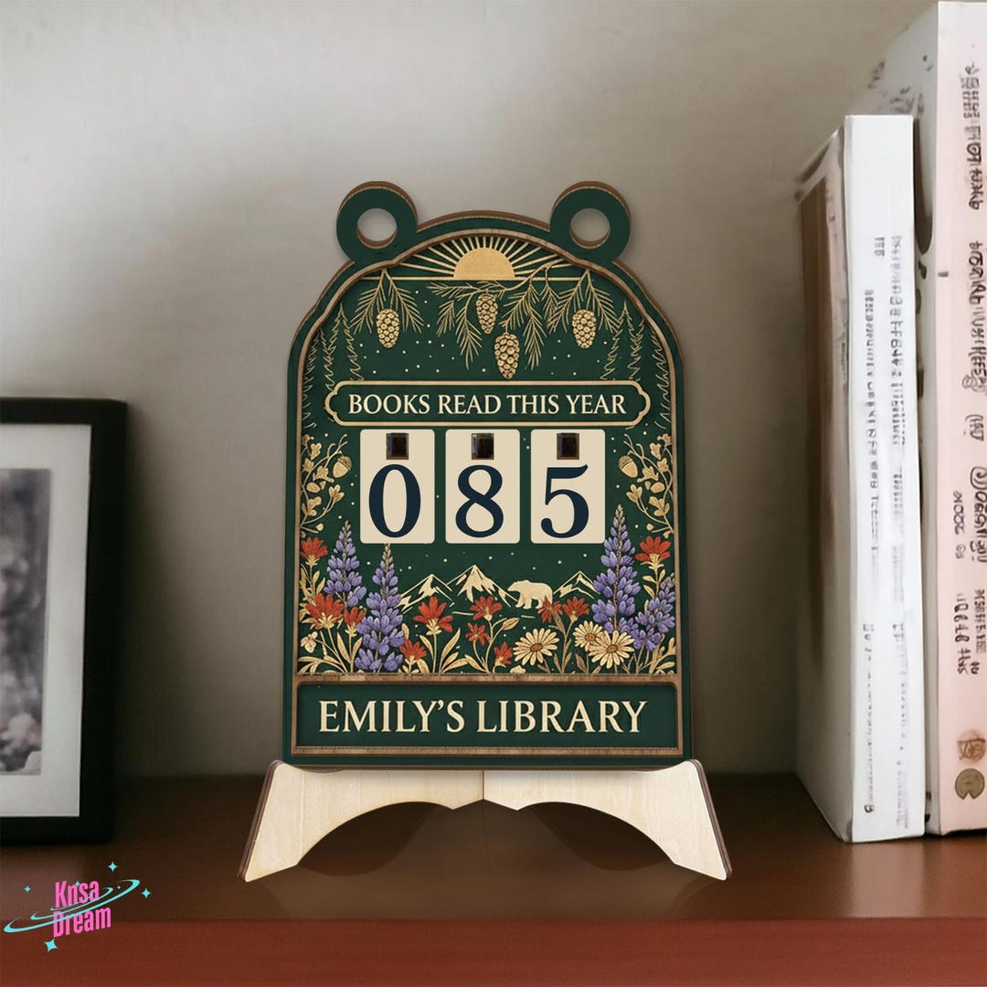 Wilderness Books Read Tracker Plaque, Personalized Nature Library Decor ...