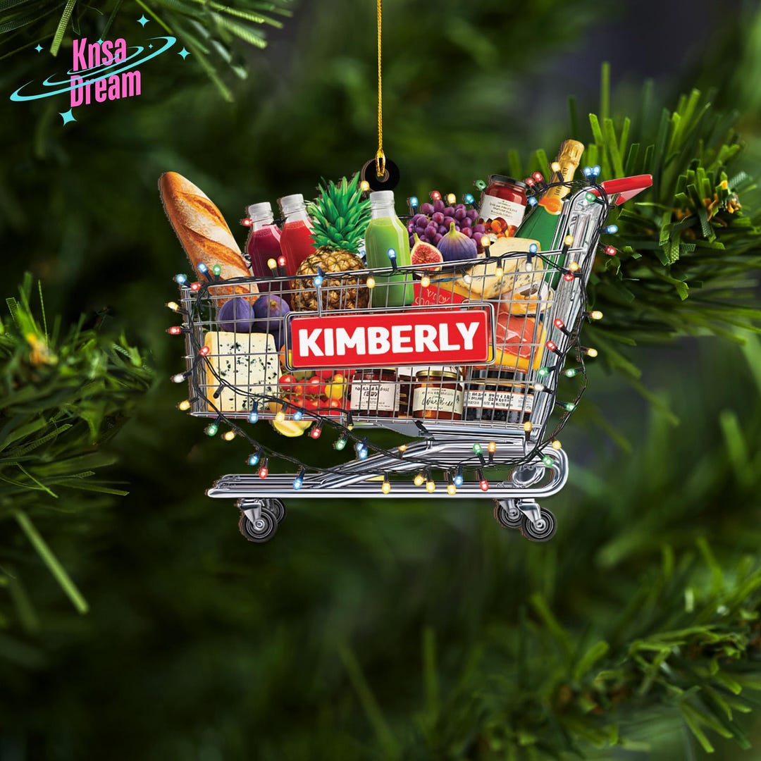 Gourmet Grocery Haul Ornament, Personalized Name Foodie Gift, Unique ...