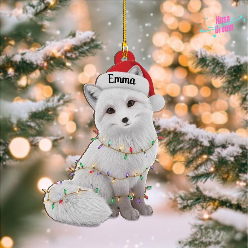 Arctic Fox Ornament - Etsy