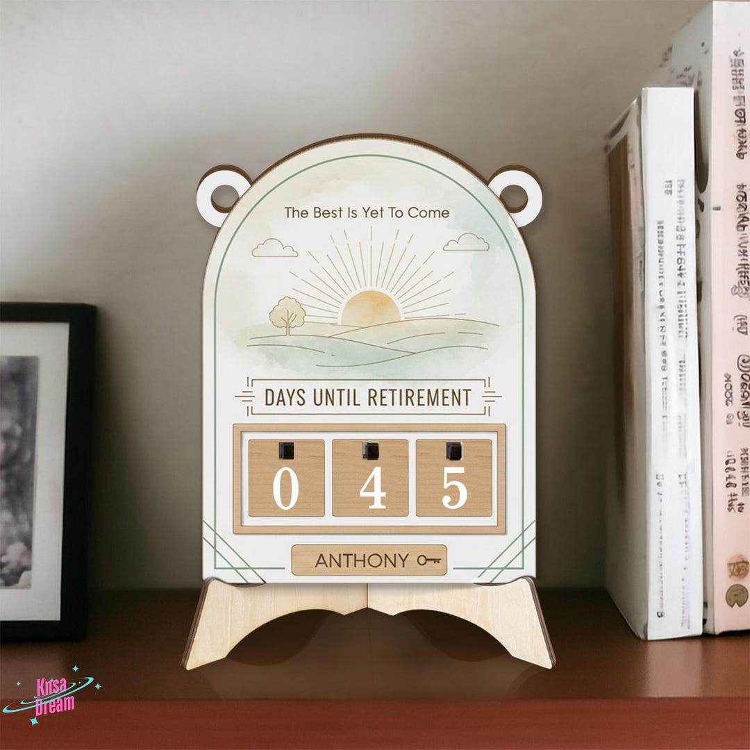 Minimalist Retirement Countdown Sign, Days Until Retirement Plaque ...