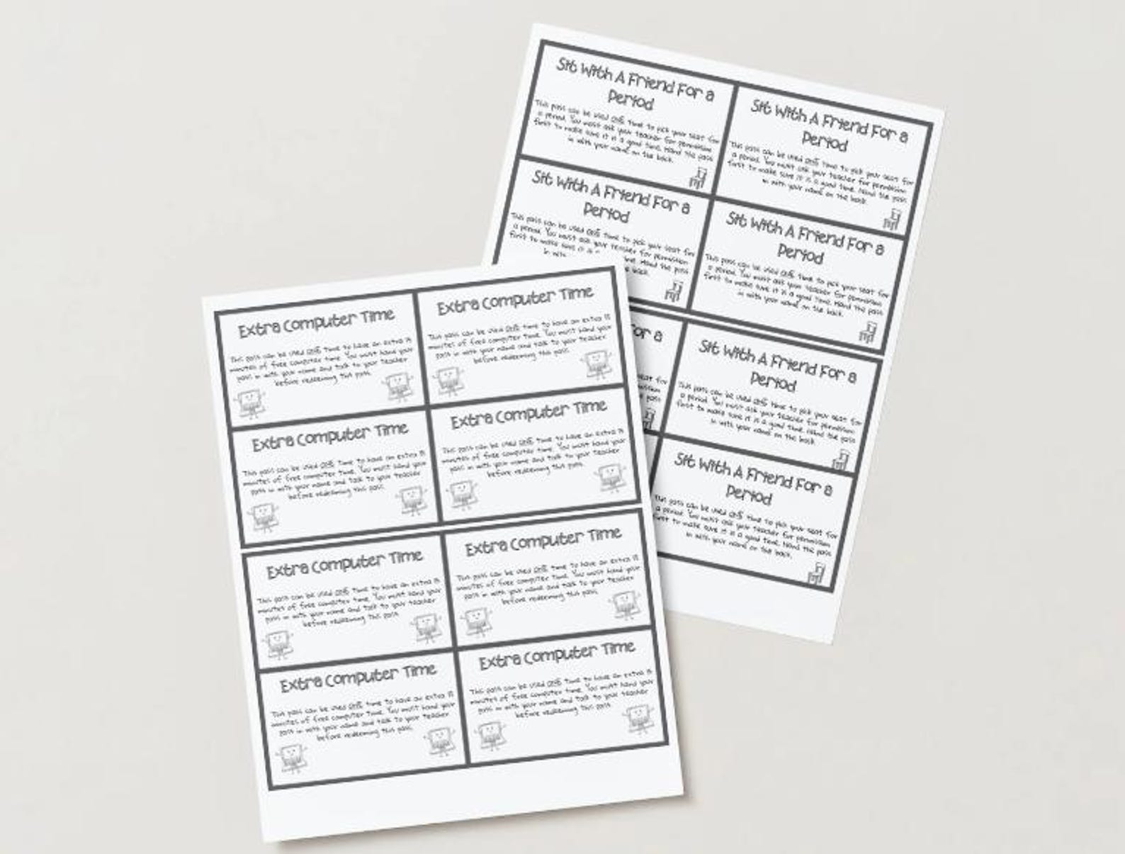 Classroom Reward Passes: Editable Student Motivation (digital Download ...