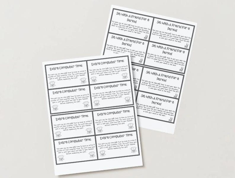 Classroom Reward Passes: Editable Student Motivation (digital Download ...