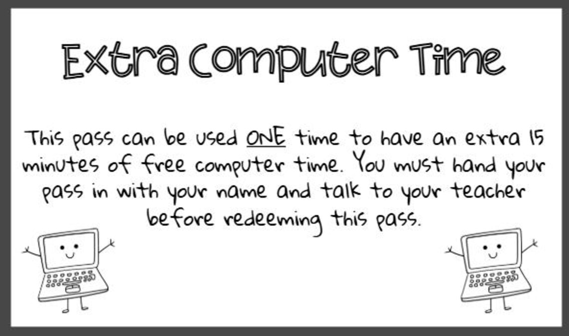 Classroom Reward Passes: Editable Student Motivation (digital Download ...