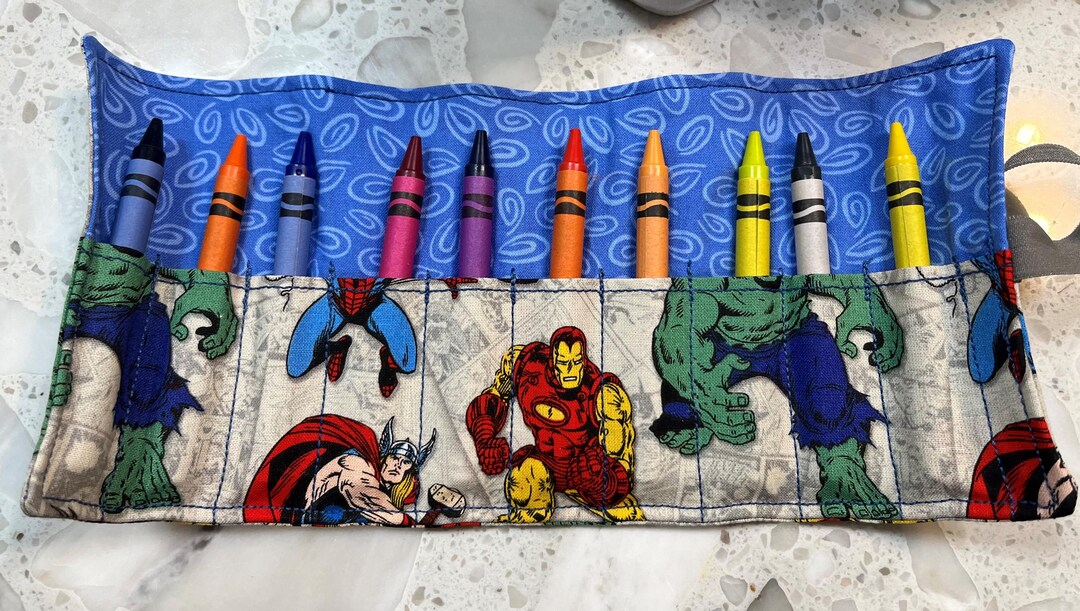 Superhero Crayon Roll ~ Crayons Included - Etsy