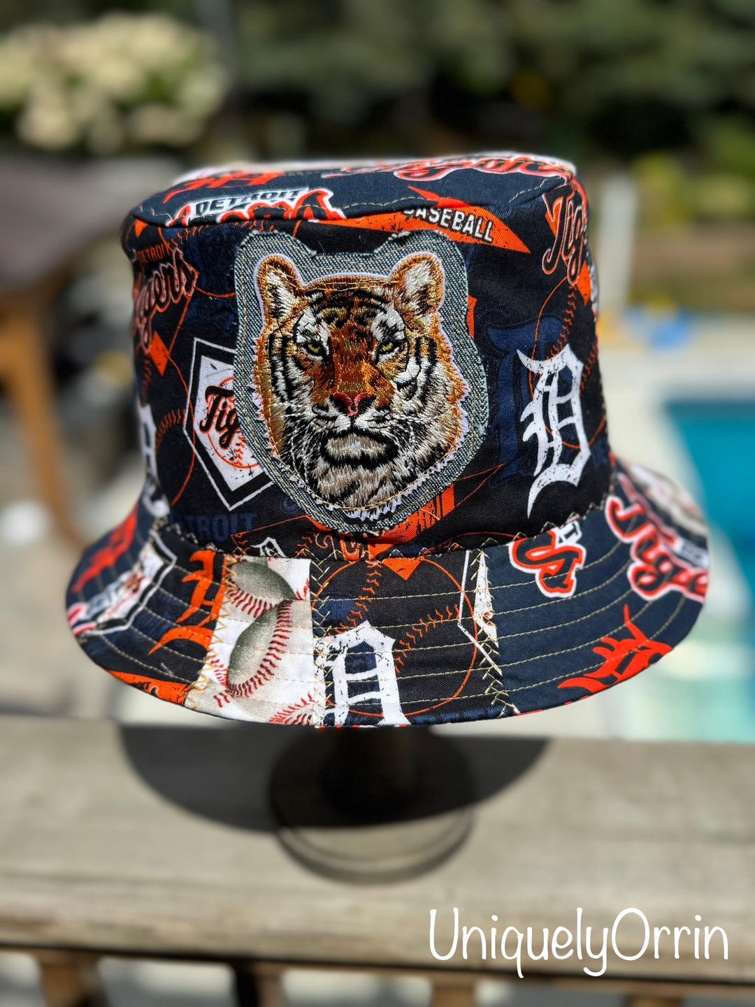 Detroit Tigers Baseball Patchwork Bucket Hat Reversible Size Large XL ...