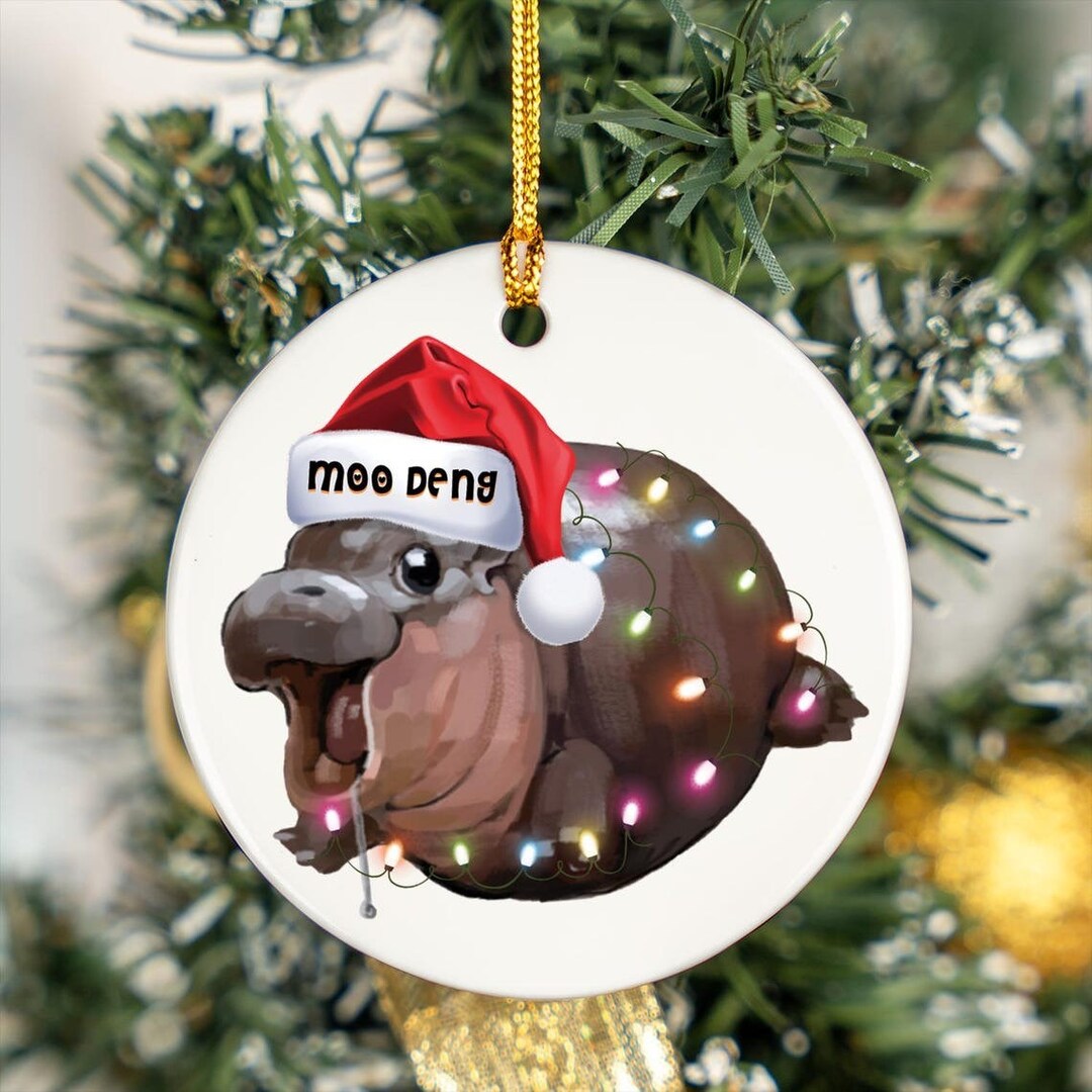Cute Baby Hippo Moo Deng Bouncy Pig in Thai Hippopotamus Ceramic ...