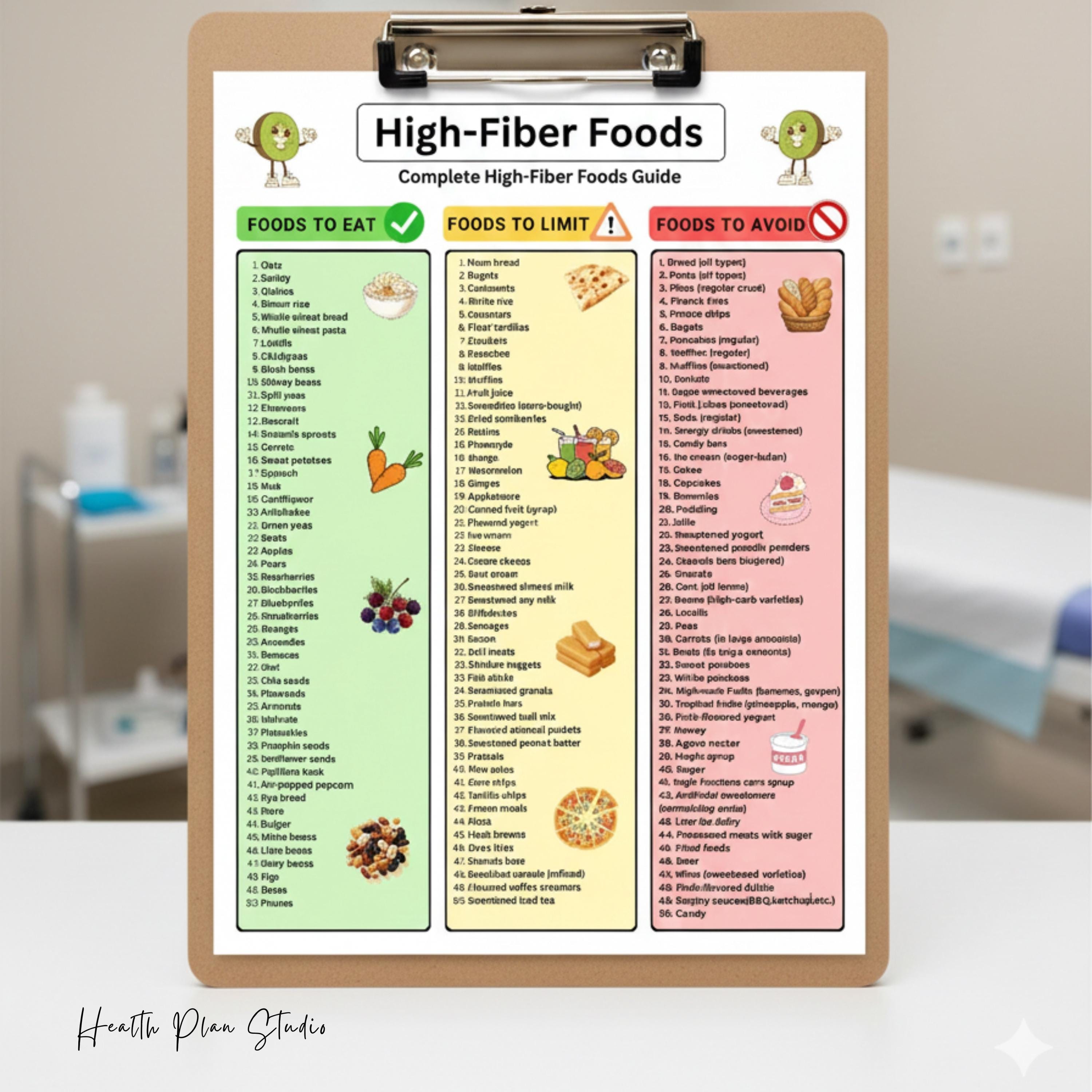 High Fiber Food List Printable, High Fiber Foods Chart,high Fiber Food ...