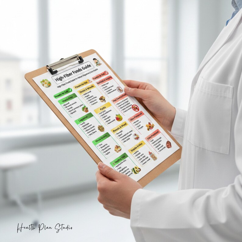 High Fiber Food Guide Printable, High Fiber Foods List Printable, High ...