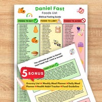 DANIEL FAST PRINTABLE | Digital Download | Christian Printable ...