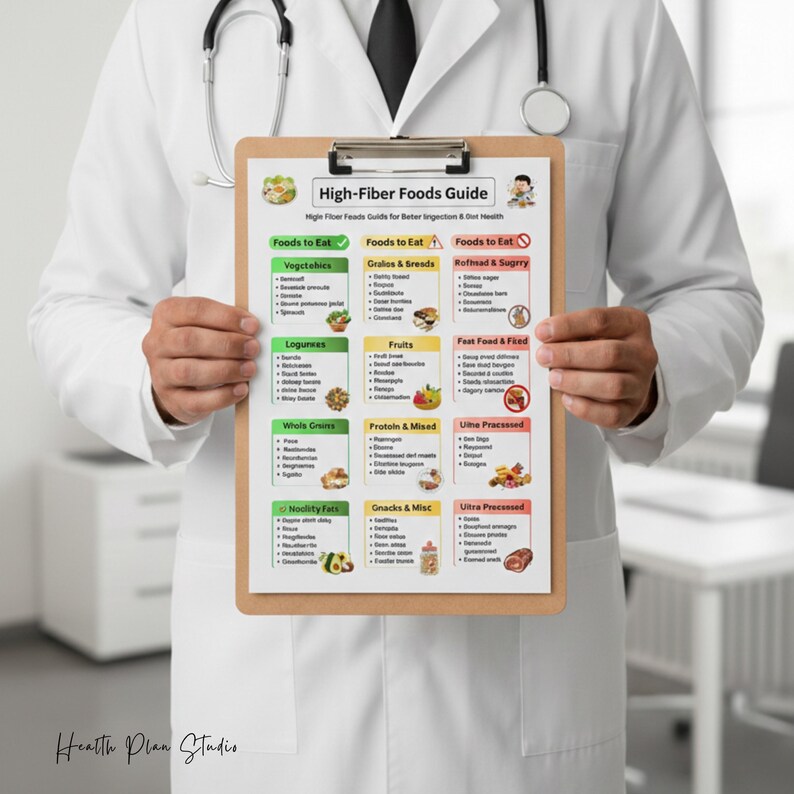High Fiber Food Guide Printable, High Fiber Foods List Printable, High ...
