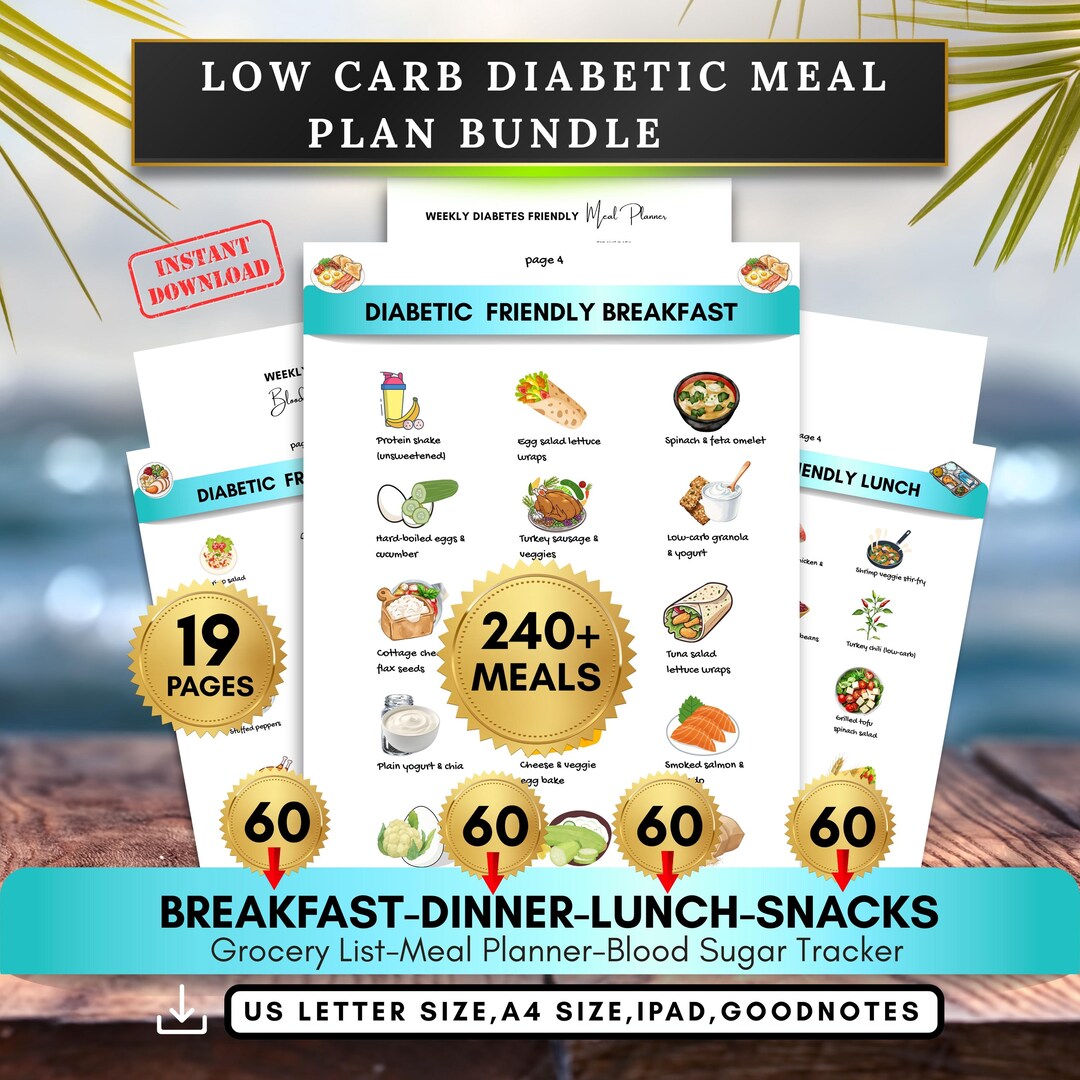 Diabetic Low Carb Meal Plan Bundle, 240 Recipes (PDF Download) - Etsy