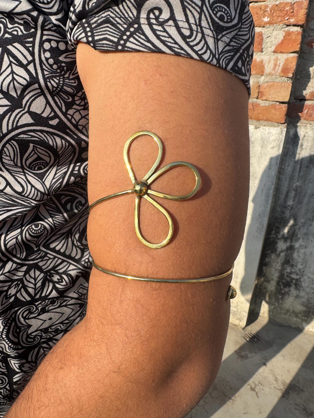 Modern 100% Solid Brass Armlet, Koru Arm Cuff, Spiral Upper Beach ...