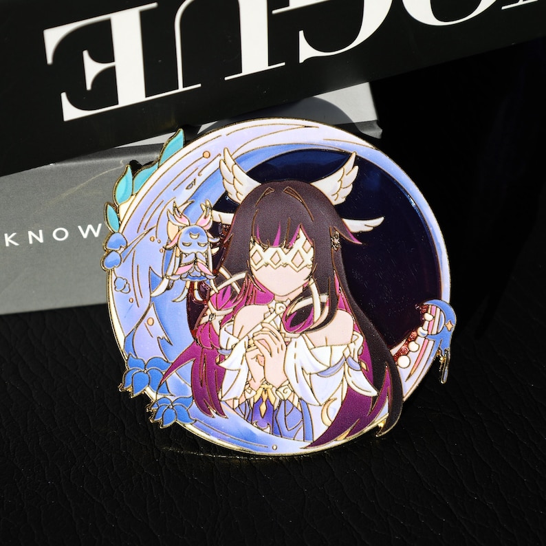 Genshin Impact Columbina Metal Badge - Enamel Lapel Pin With Detailed ...