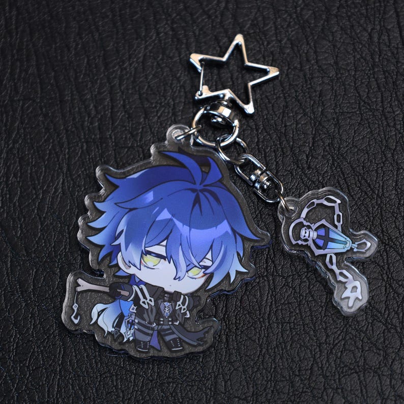 Genshin Impact Acrylic Keychain – Chibi Flins Design, Cosplay Bag Charm ...