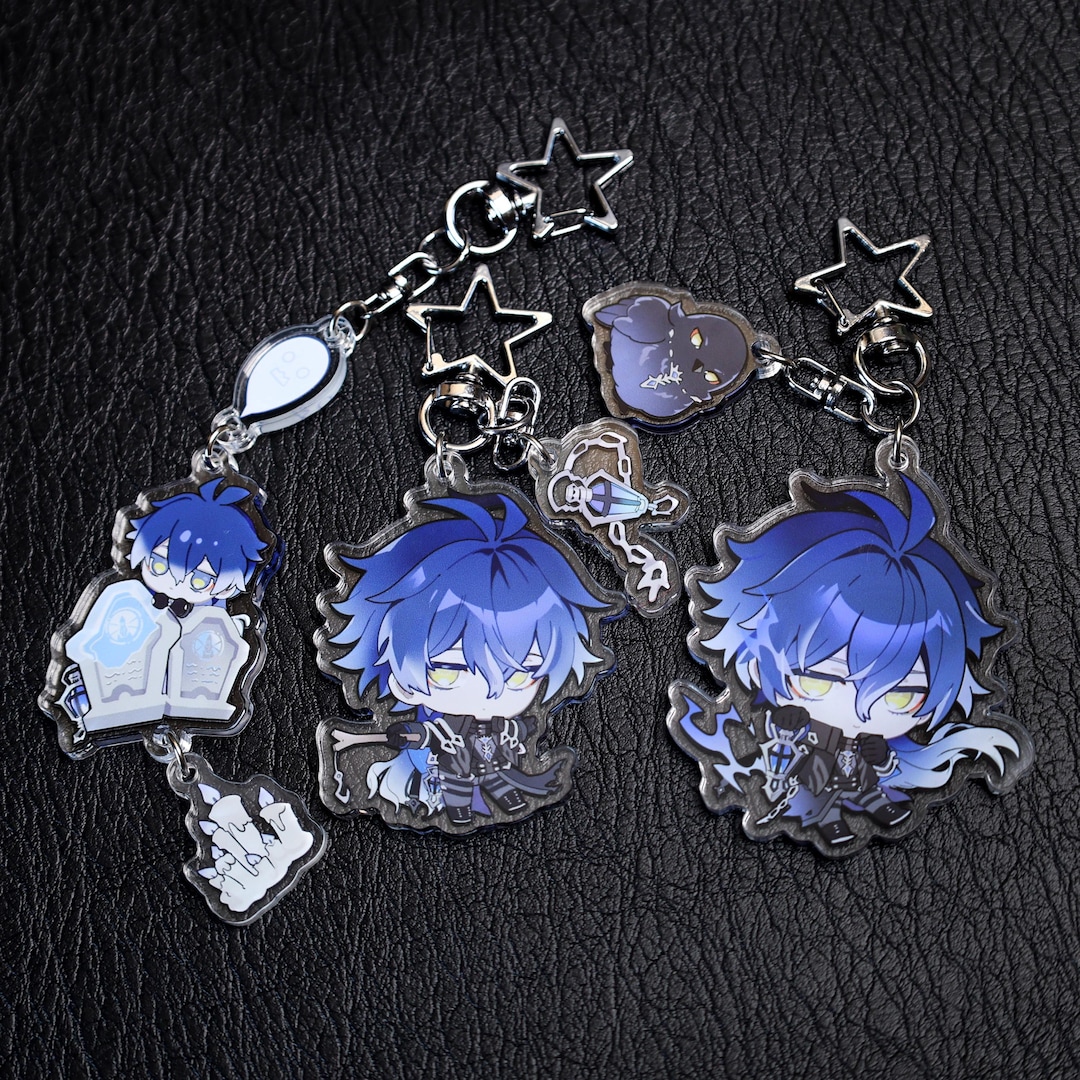 Genshin Impact Acrylic Keychain – Chibi Flins Design, Cosplay Bag Charm ...