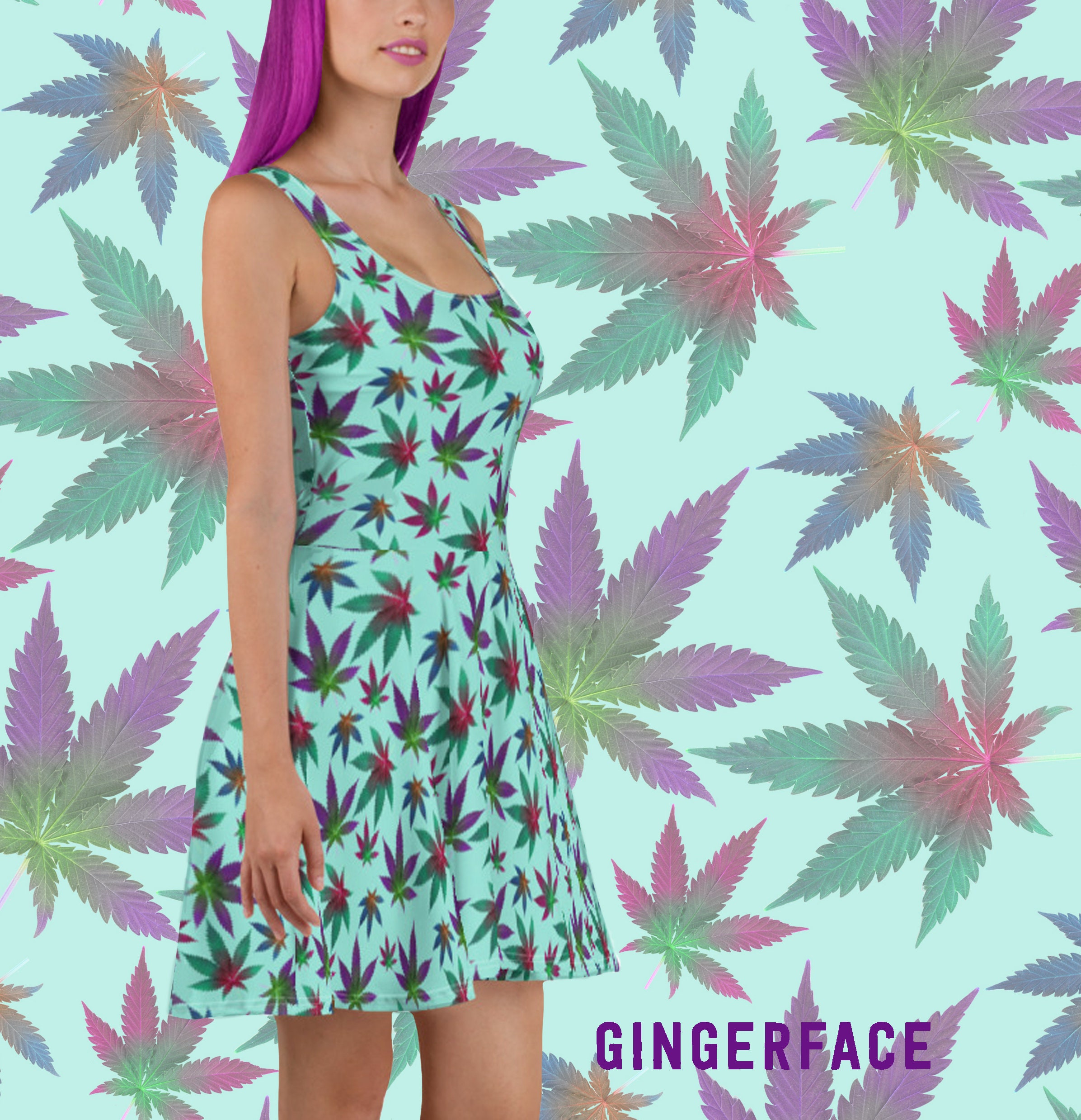 Cannabis skater dress ganja leaf weed dress marijuana | Etsy
