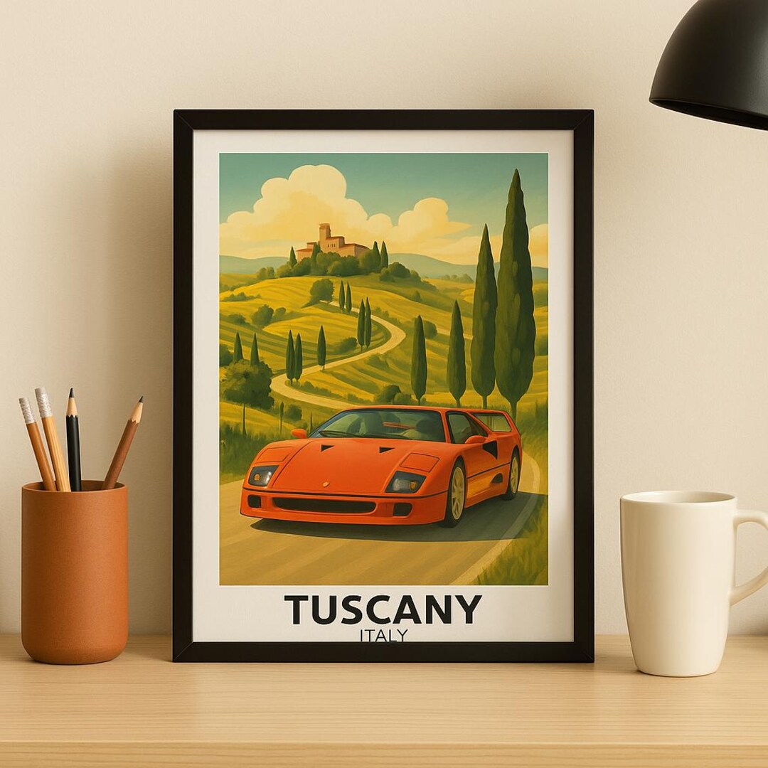 Vintage Ferrari Rolled Poster - Classic Car Decor, Automotive Wall Art ...