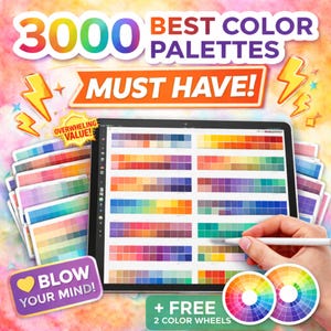 3000 Color Palettes for Procreate With 2 Free Color Wheels | Ultimate ...