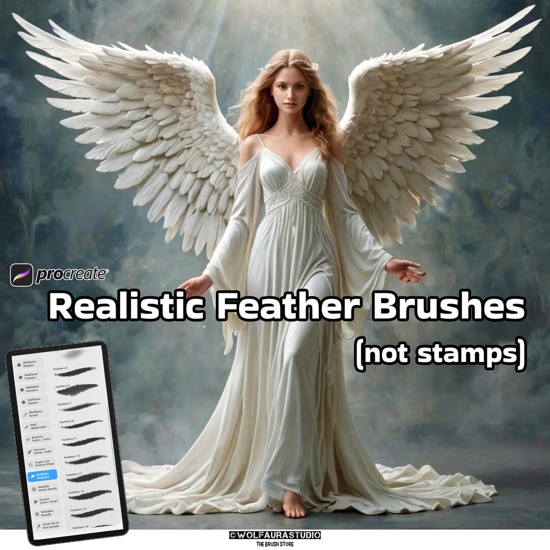 Procreate Feather Brushes, Realistic Fluff Texture (digital Download ...
