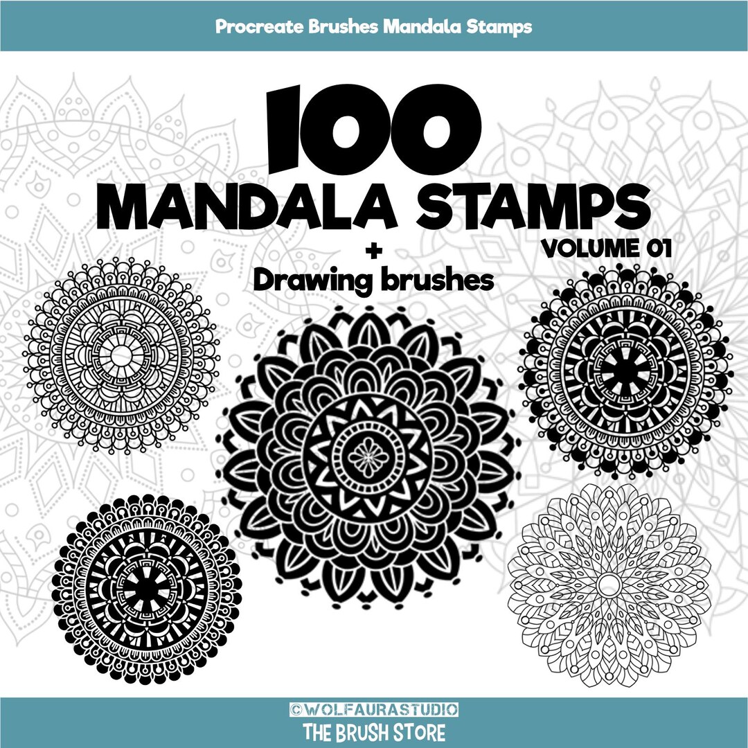 Procreate Mandala Stamp Brush | Mandala Procreate Stamps for iPad ...