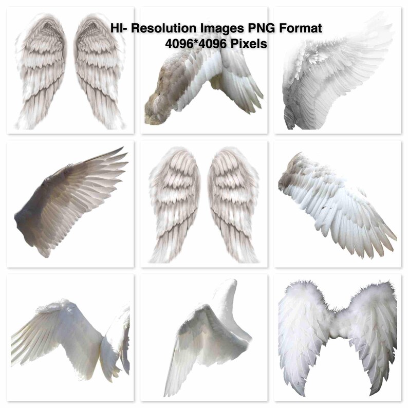 Angel Wings PNG Overlays – Soft Feather Photo Editing (digital Download ...