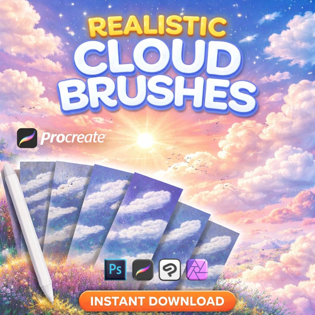 Procreate Cloud Brushes, Realistic Sky Brush Set (digital Download) - Etsy