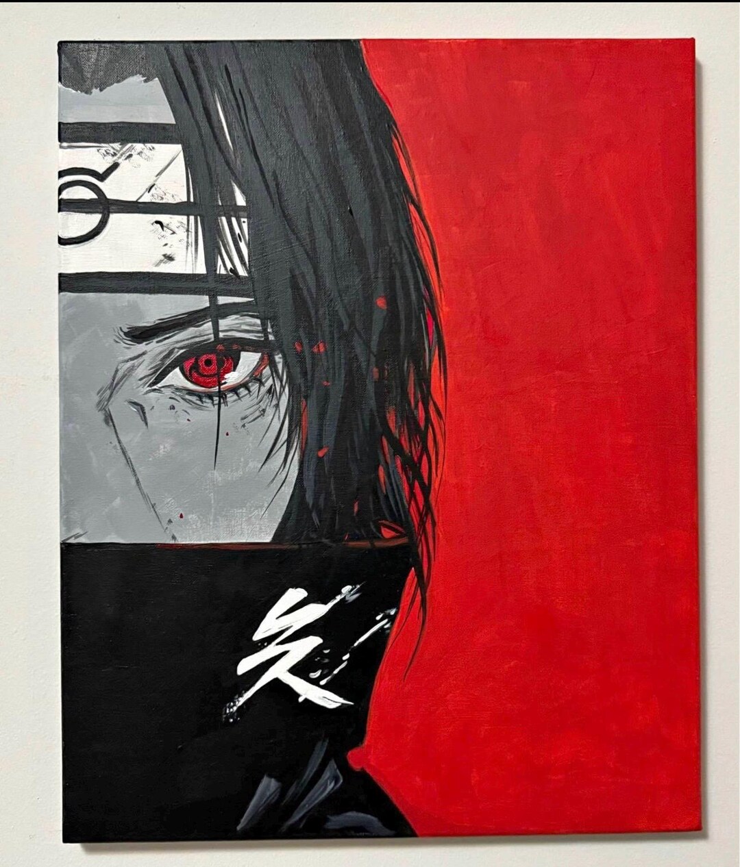 Itachi Uchiha Art Original Painted on Canvas 16x20 - Etsy