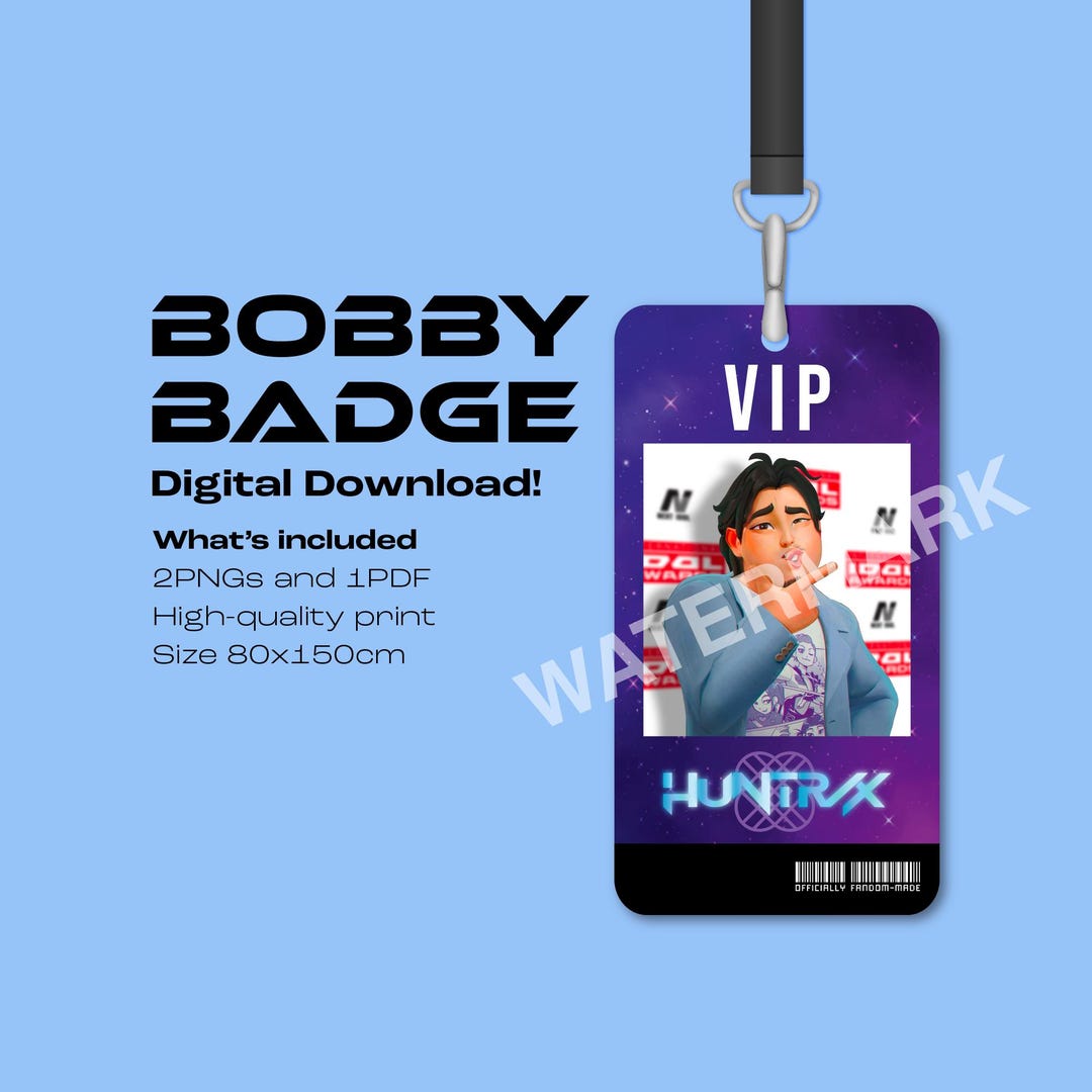 Kpop Demon Hunters - Bobby VIP Badge Printable - Etsy