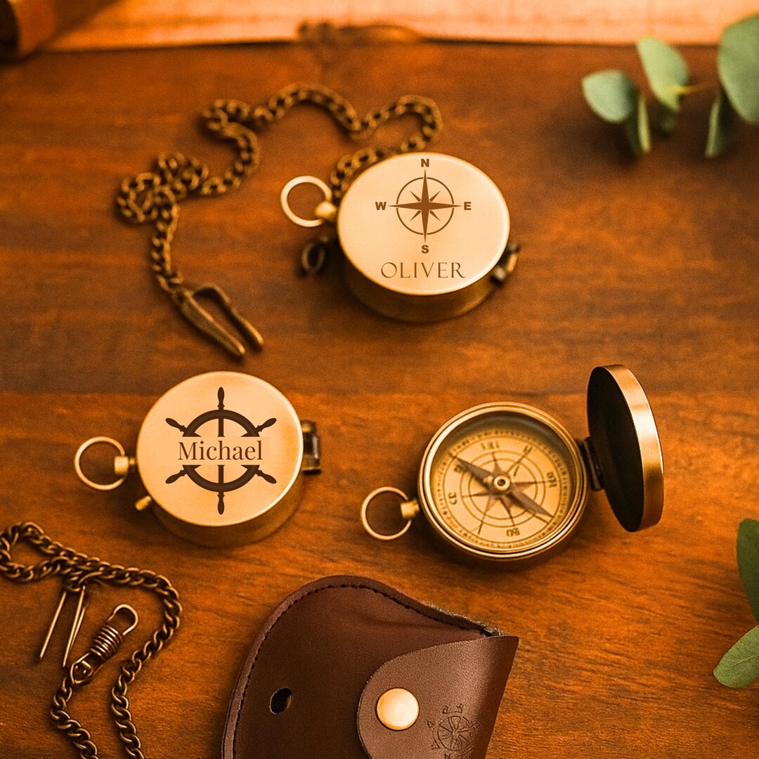Engraved Compass With Custom Handwriting - Personalized Keepsake Gift ...