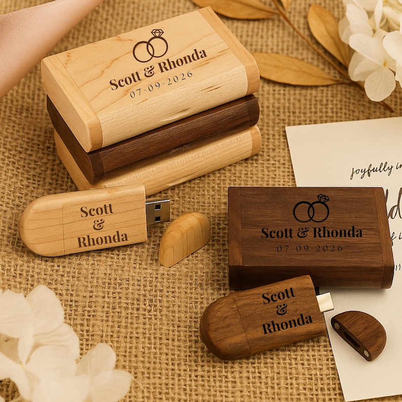 Engraved Wooden USB 3.0 High Speed Jump Drive With Box: Personalized ...