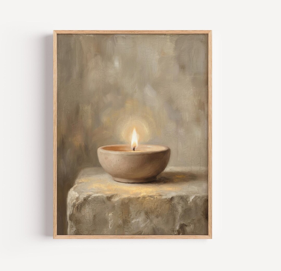 Vintage Christian Art Print Light of the World – Sacred Oil Lamp Still ...