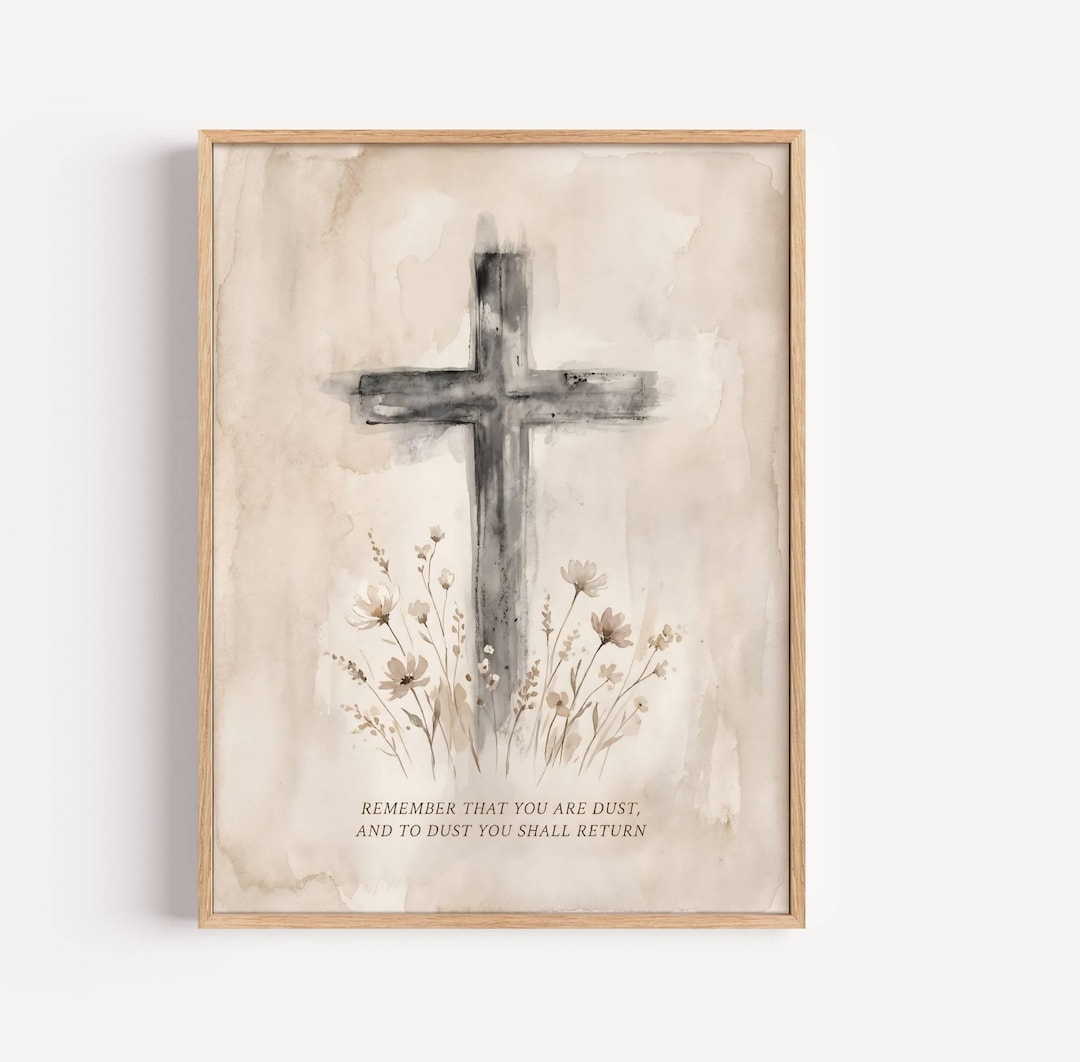 Ash Wednesday Cross Print | Lent Scripture Art (digital Download) - Etsy