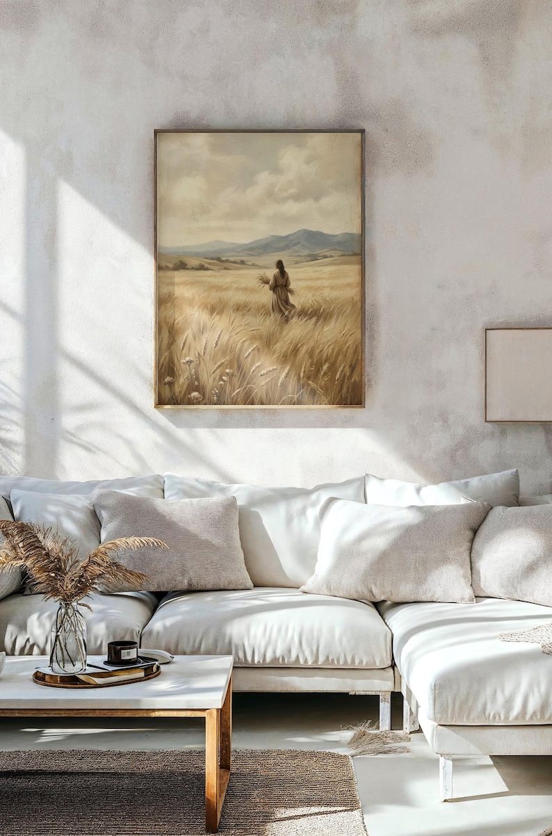 Ruth Gleaning in the Wheat Field – Vintage Biblical Art Print, Antique ...