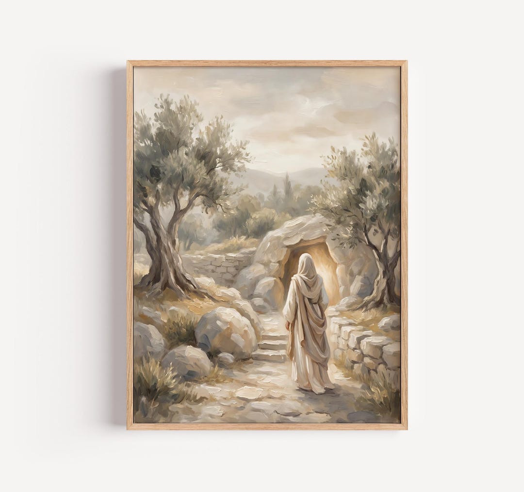 Mary at the Empty Tomb Print | Christian Easter Oil Painting (digital ...