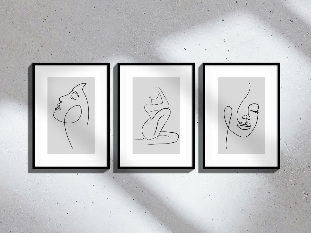 Glamour Line Art Prints: Abstract Faces, Figure, Minimalist Home Decor ...